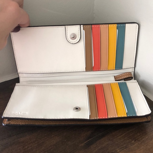 Coach | Bags | Coach White Multi Colorblock Slim Wallet Nwt 2745 | Poshmark